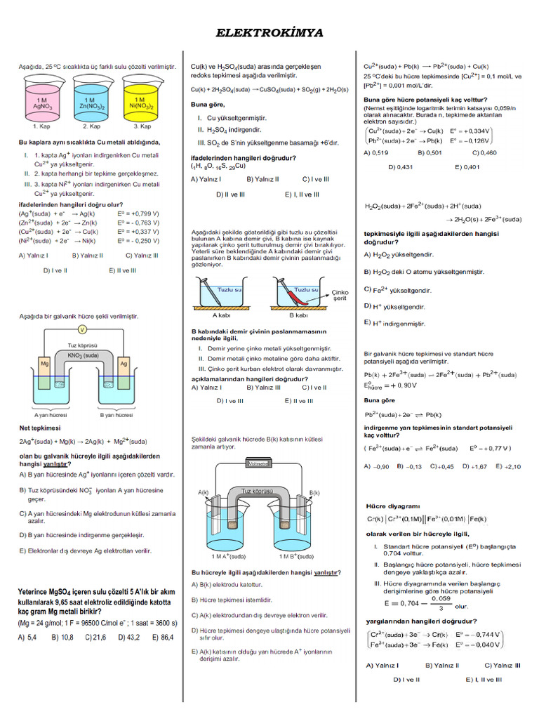 Elektroki̇mya | PDF