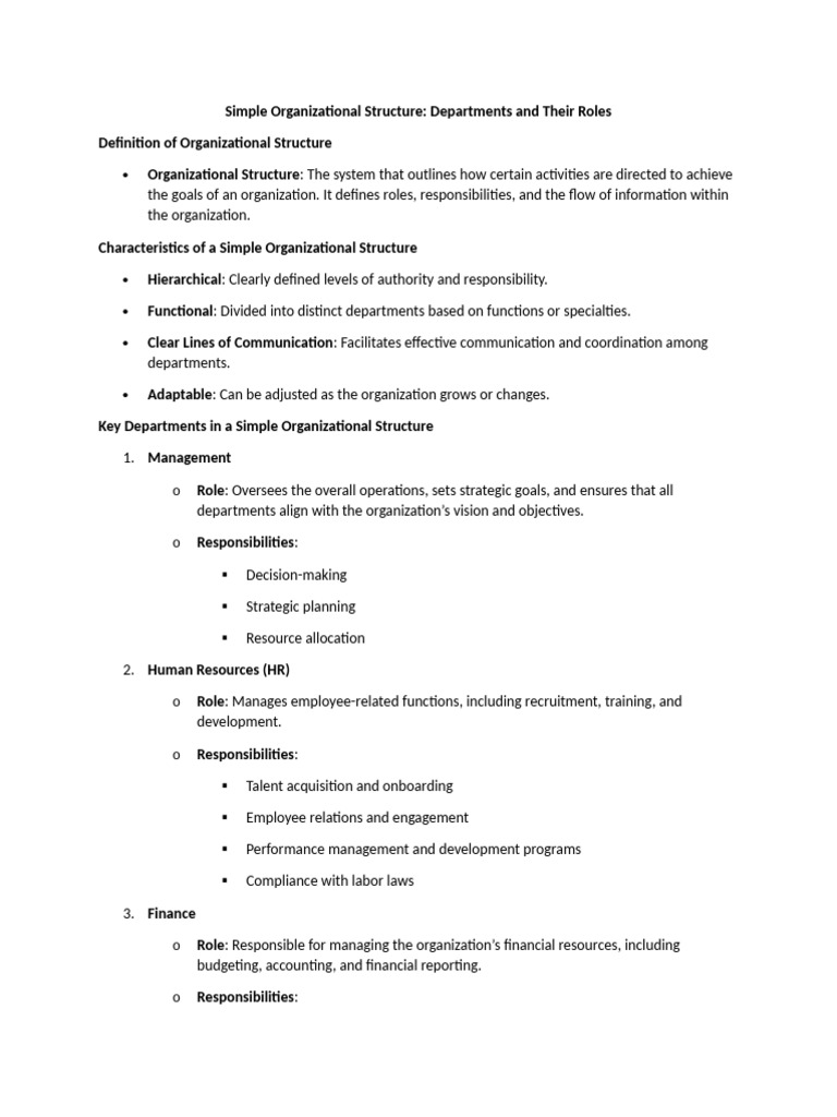 Simple Organizational Structure | PDF | Organizational Structure ...