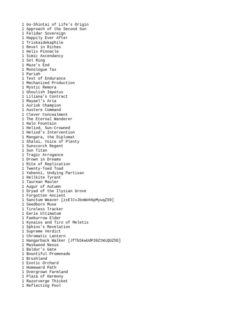 Magic: The Gathering Deck List | PDF