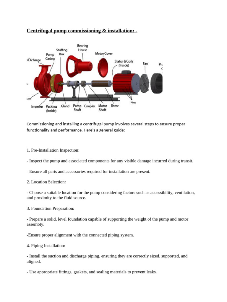 Centrifugal Pump Installation Guide | PDF | Pump | Mechanical Engineering