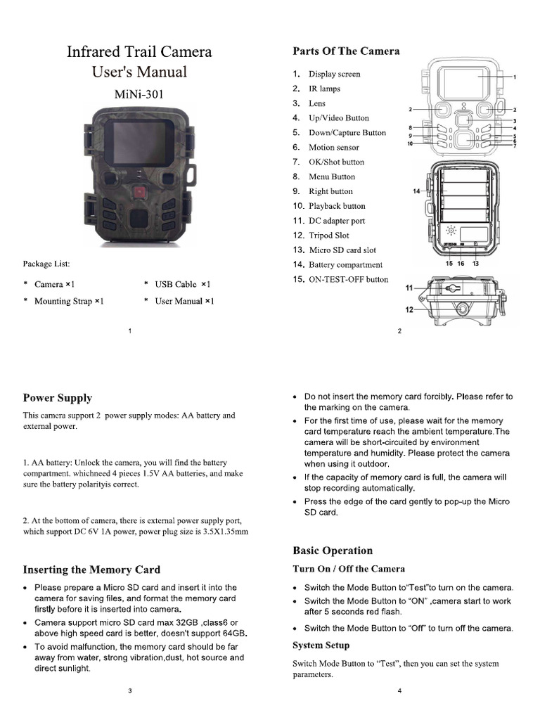 Camera MiNi301 User Manual | PDF