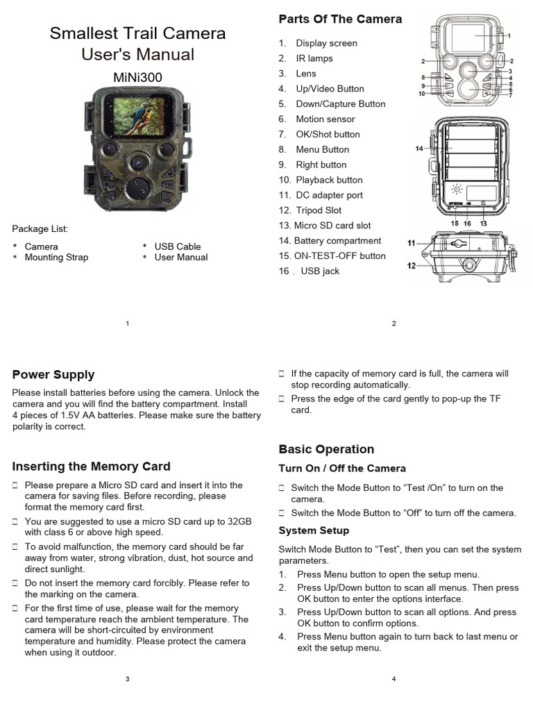 Camera MiNi300 User Manual | PDF | Camera | Computing
