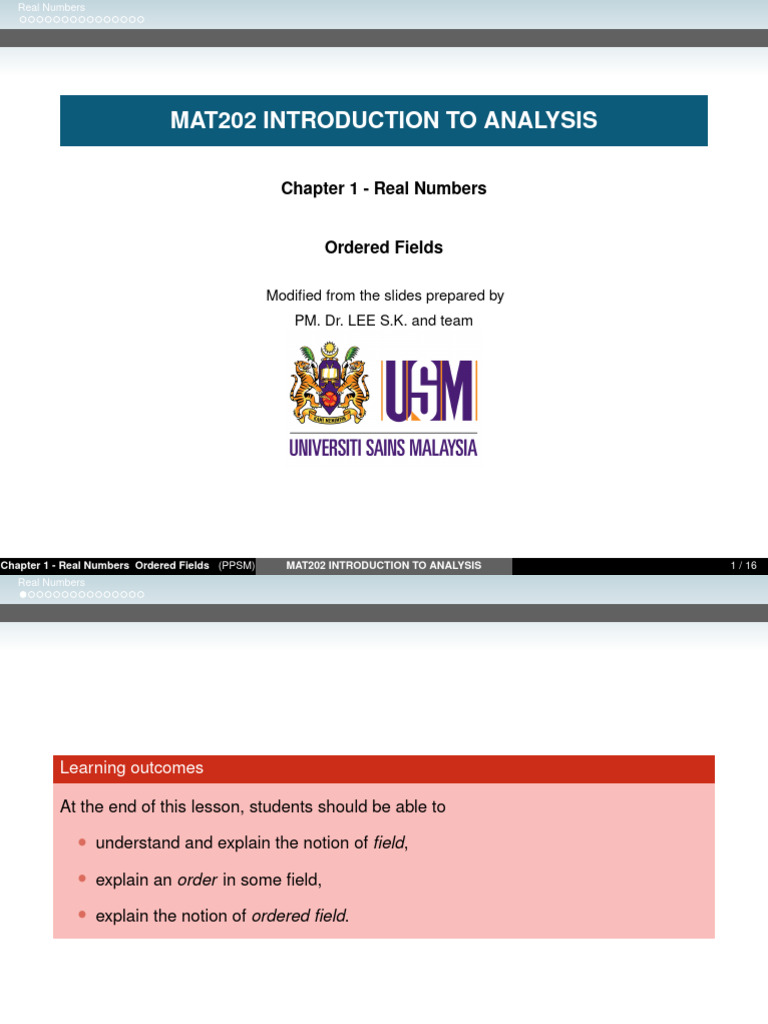 4. Ordered Fields | PDF | Real Number | Field (Mathematics)