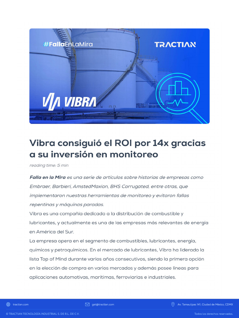 Vibra Consiguió El ROI Por 14x Gracias A Su Inversión en Monitoreo | PDF