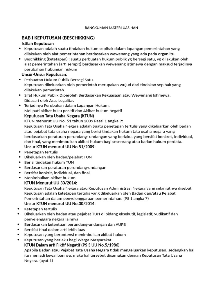 Rangkuman Materi Uas Han | PDF