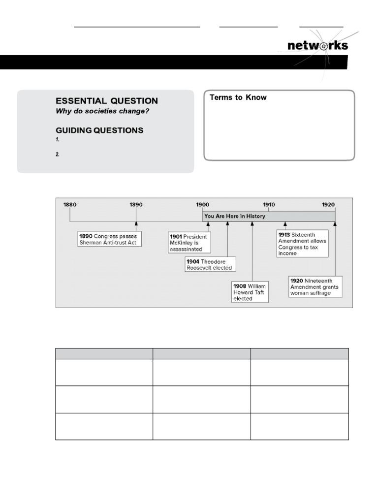 Chapter 6 Progressive Era Lesson 3 Summary | PDF | Theodore Roosevelt ...