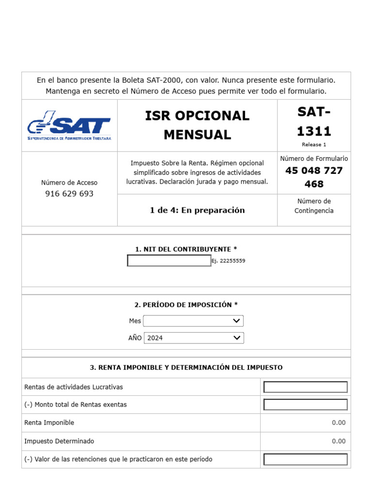 Ejemplo ISR Opcional Mensual Guatemala Diciembre 2024 | PDF | Impuestos | Finanzas del gobierno