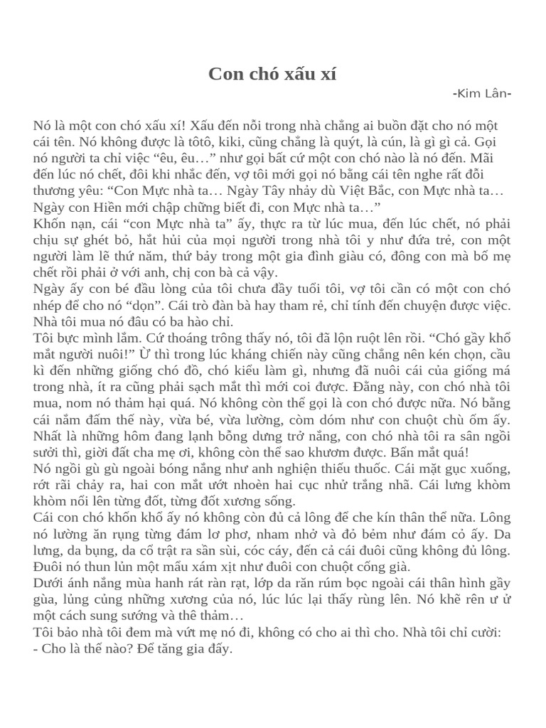 Con chó xấu xí | PDF