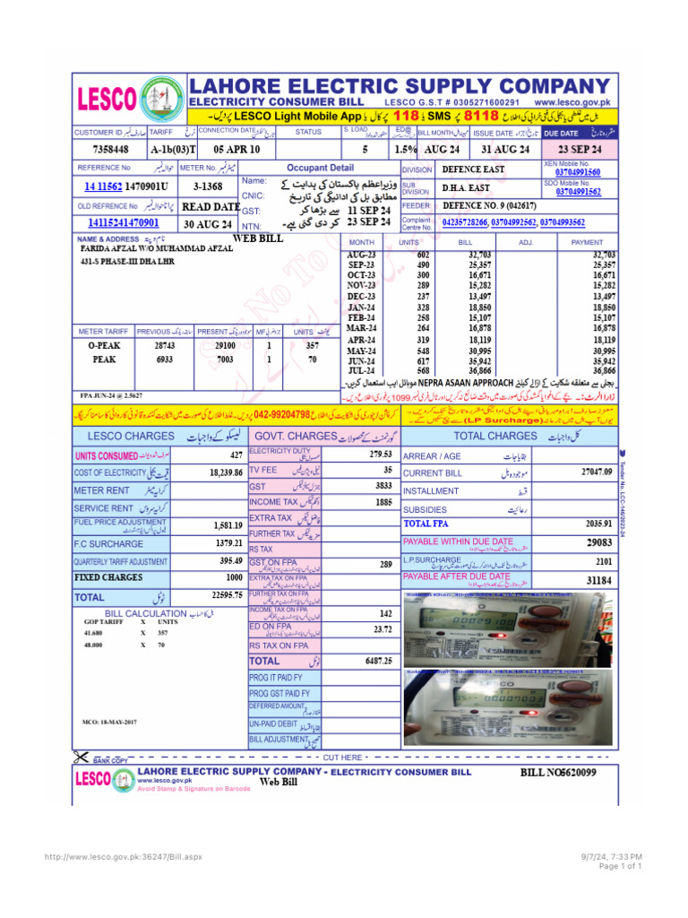 LESCO - Web Bill | PDF