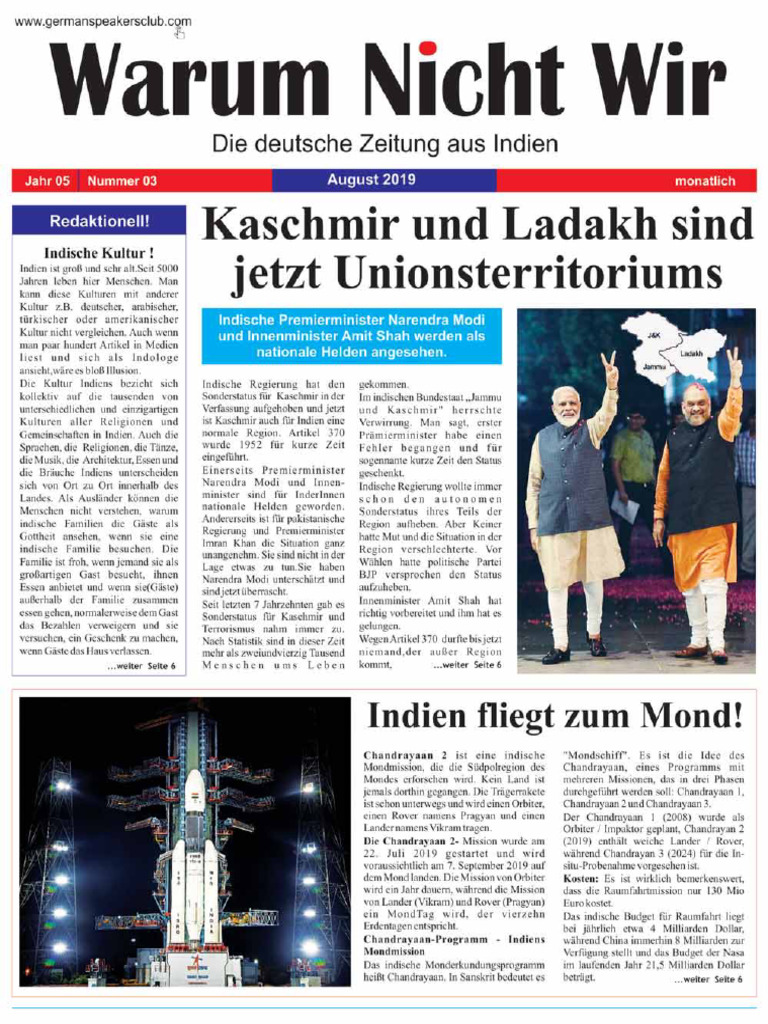 Warum Nicht Wir ! German Language Newspaper August 2019_9f431fc0-8360 ... Warum Nicht Wir ! German Language Newspaper August 2019_9f431fc0-8360 ...