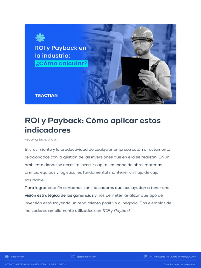 ROI y Payback - Cómo Aplicar Estos Indicadores | PDF