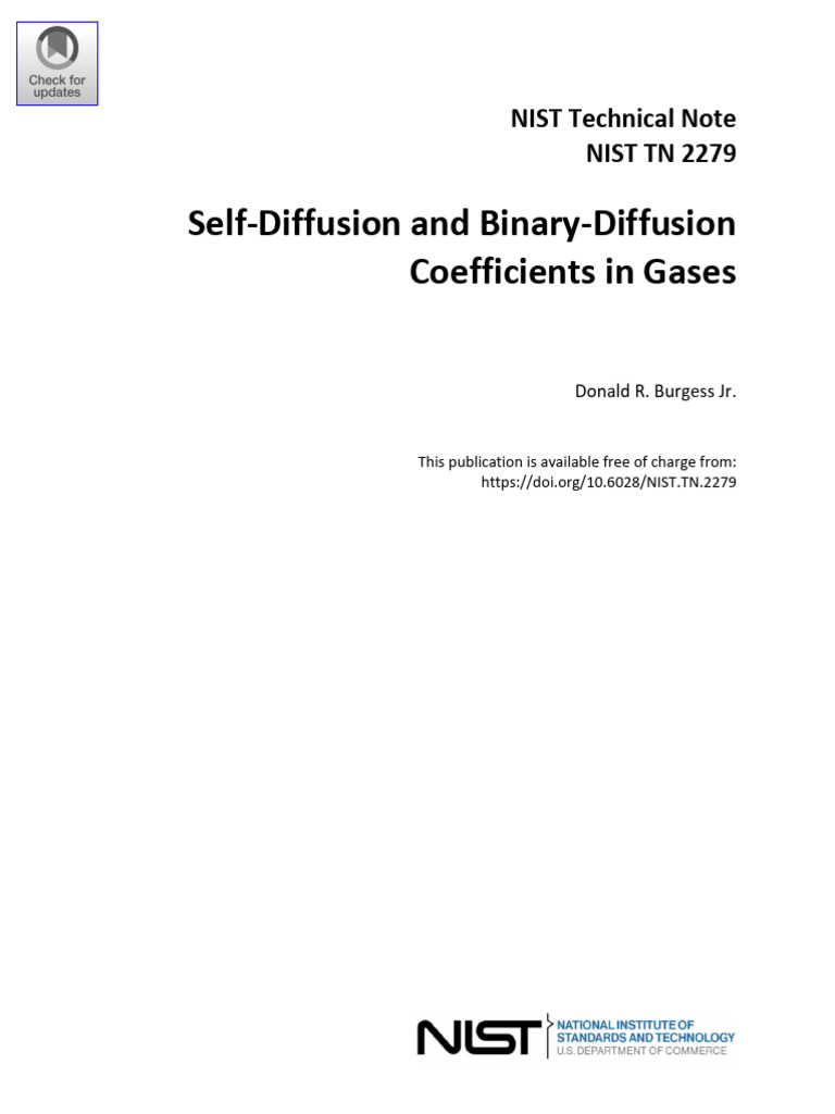 Nist TN 2279 PDF | PDF | Diffusion | Temperature