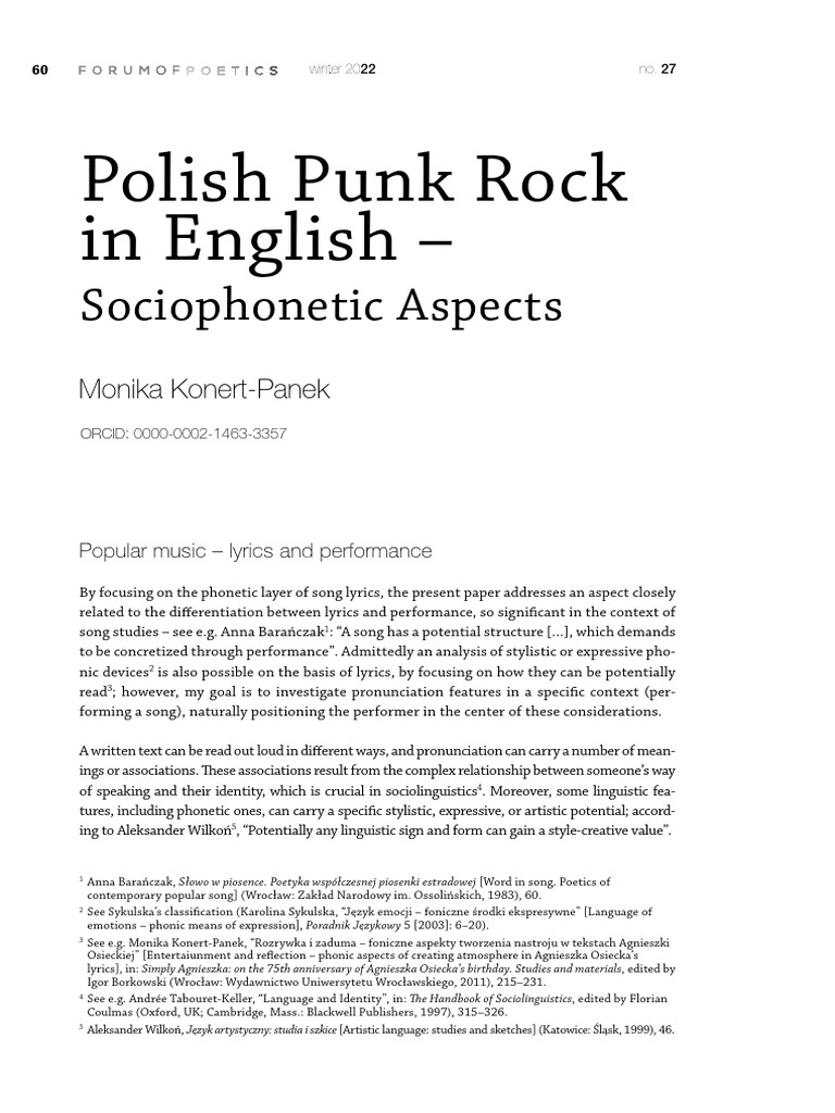 Polski Punk Rock Po Angielsku Socjo | PDF | English Language | Accent ...