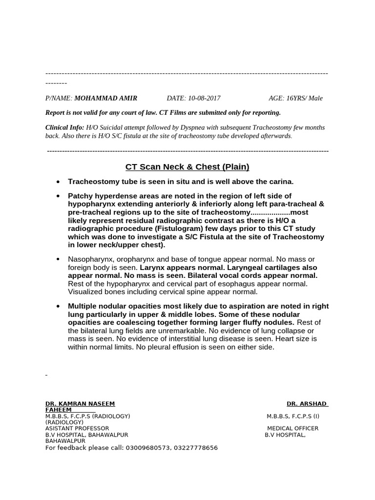 CT Neck and Chest | PDF | Larynx | Lung
