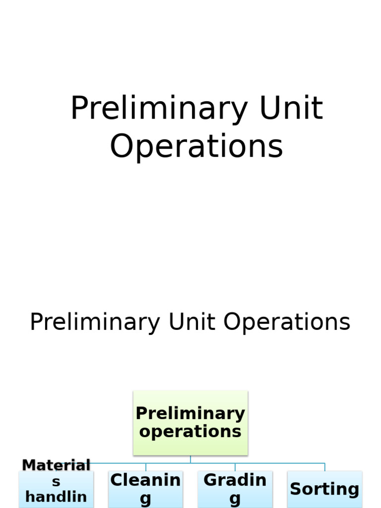 Preliminary Unit Operations | PDF | Soil | Washing Machine
