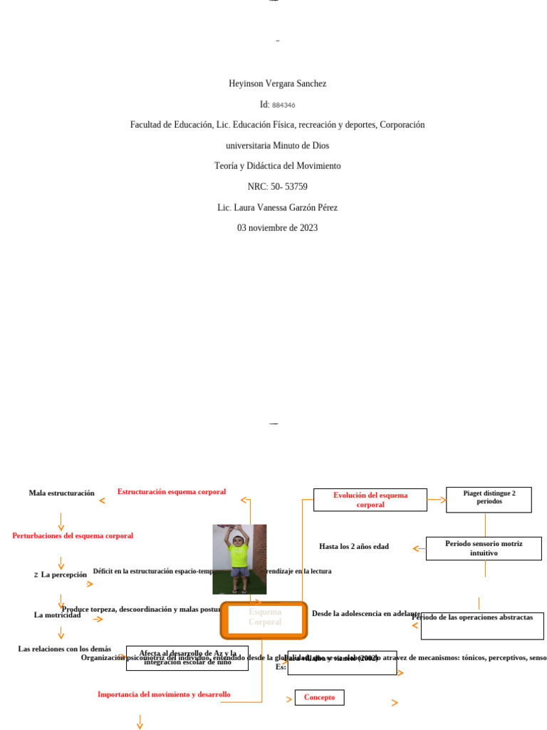 Actividad 2 Esquema Corporal | PDF | Aprendizaje | Psicología cognitiva