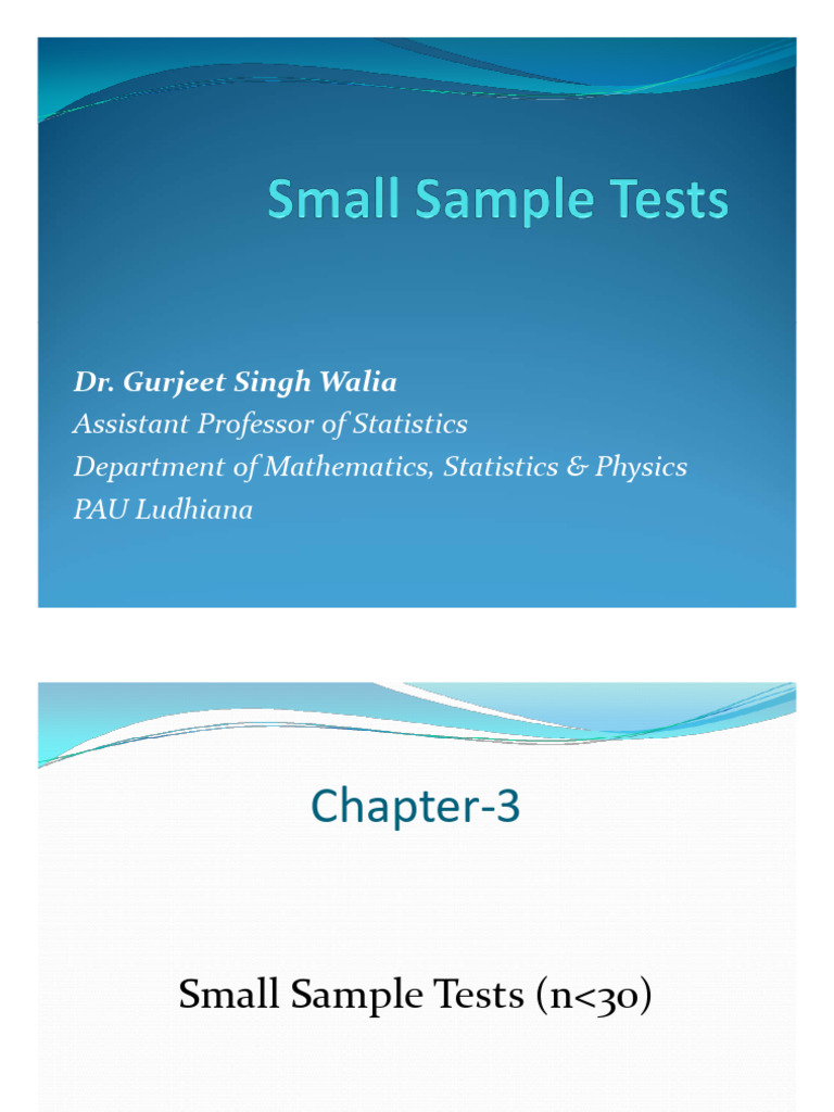 Small Sample Test | PDF | F Test | Methodology