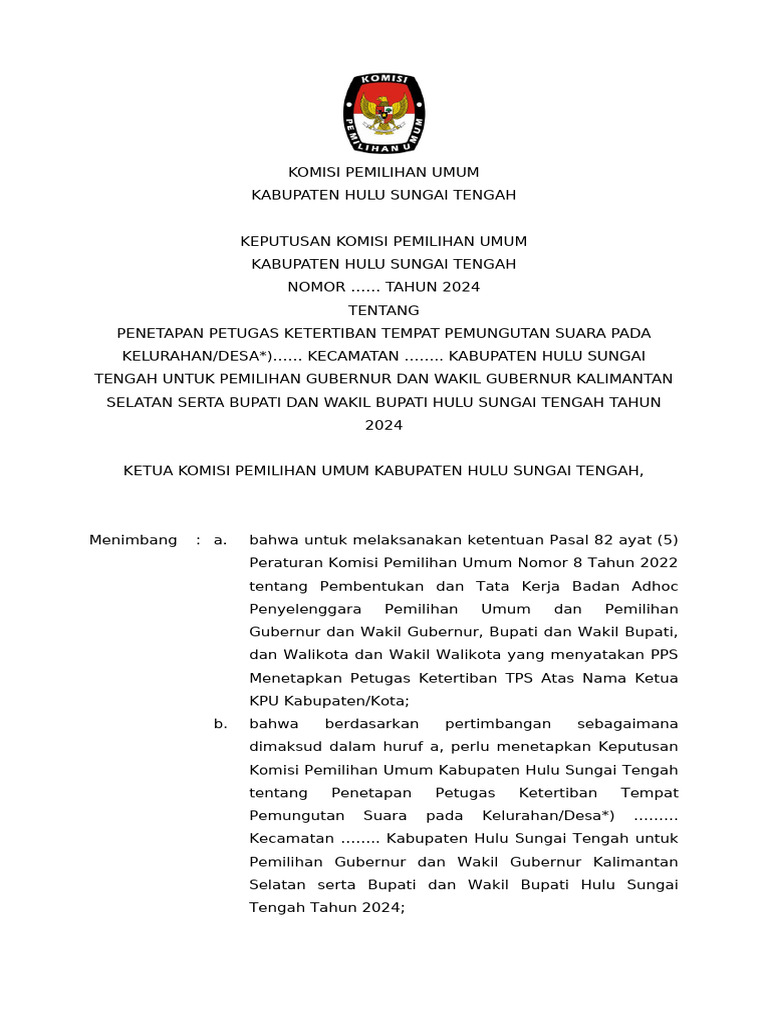 Draft SK PK TPS | PDF