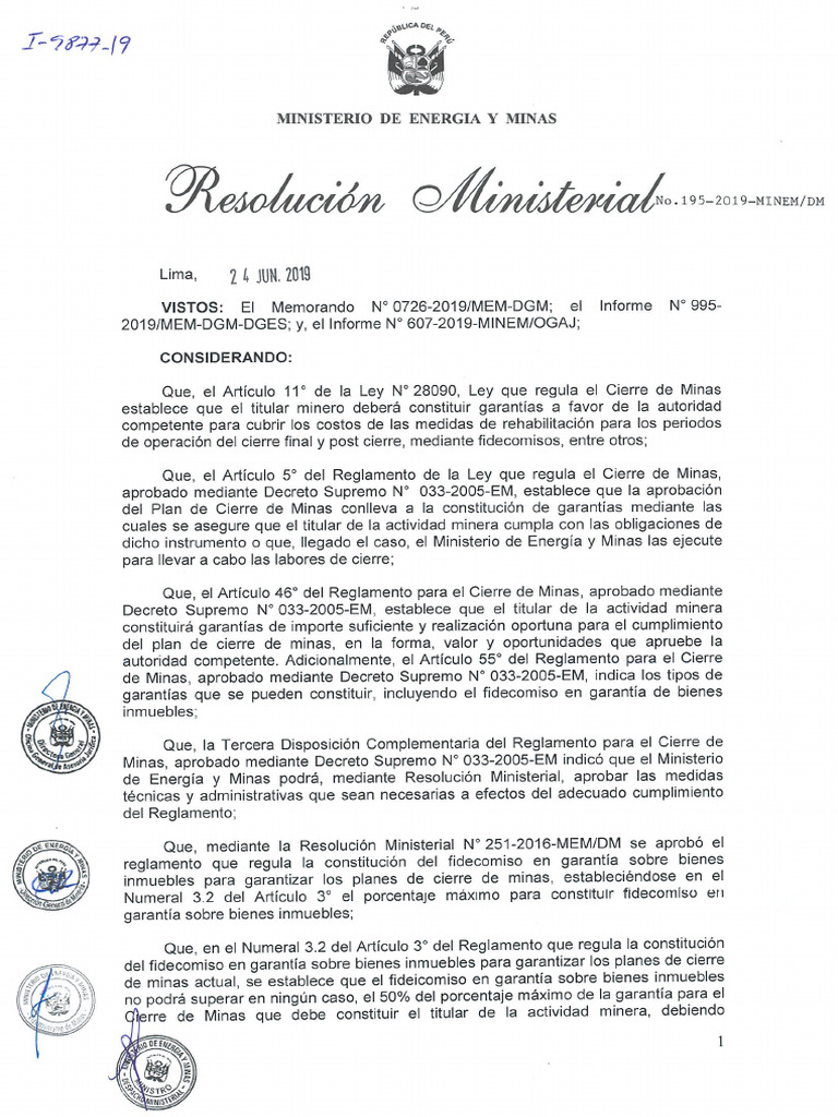 RM 195-2019-Minem-Dm | PDF