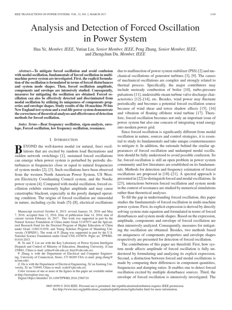 Forced Oscillation Detection in Power Systems | PDF | Eigenvalues And ...