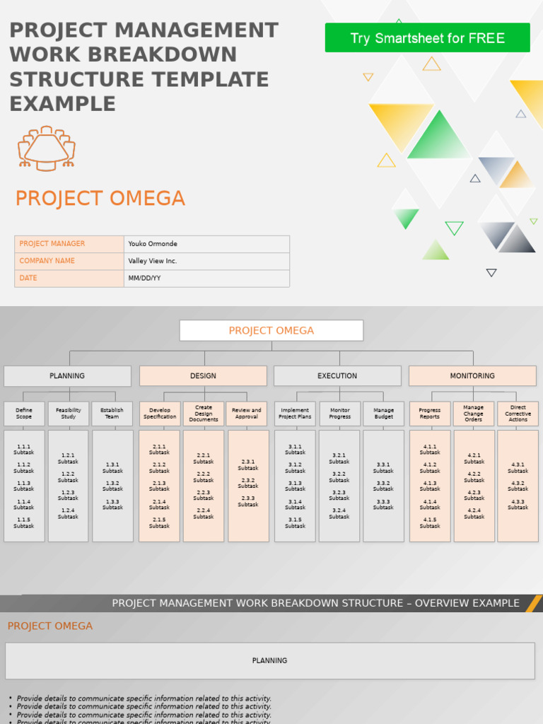 IC Project Management Work Breakdown Structure Example 11819 ...