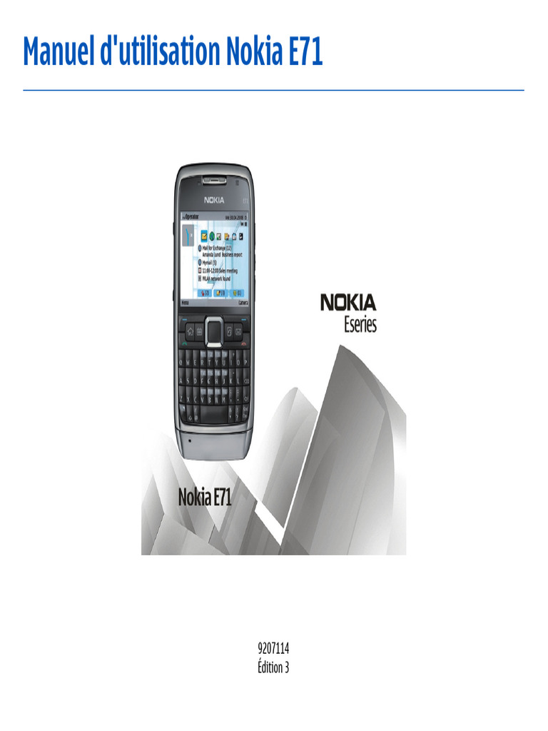 Manuel d'utilisation Nokia E71 | PDF | Application | Logiciel