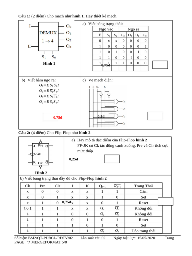 Đáp Án KTS HK2 2023-2024 - ĐT - Chính TH C | PDF
