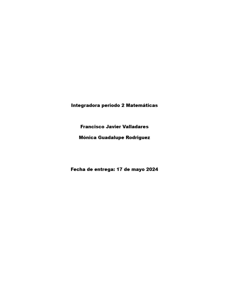 Integradora de Mate 2 | PDF