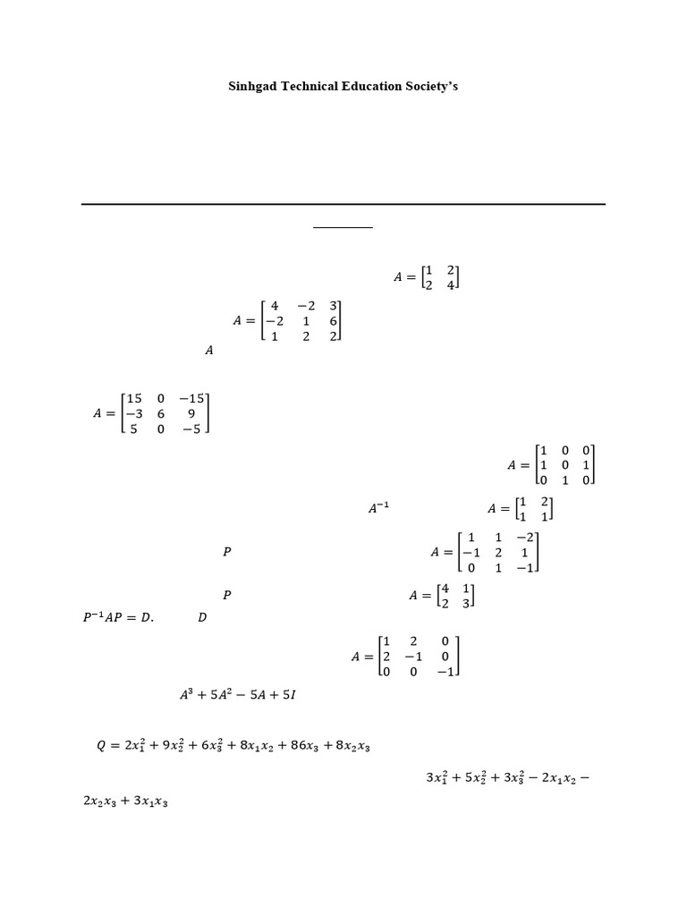 Tutorial 5 | PDF | Eigenvalues And Eigenvectors | Matrix (Mathematics) Tutorial 5 | PDF | Eigenvalues And Eigenvectors | Matrix (Mathematics)