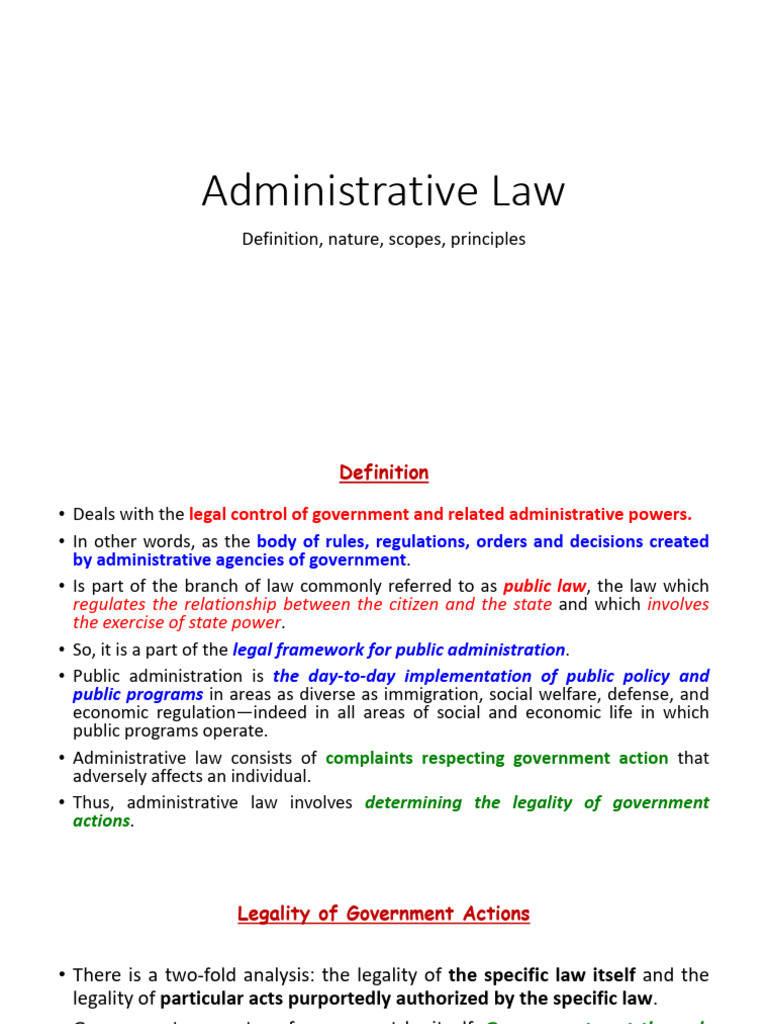 Understanding Administrative Law Principles | PDF | Precedent ...