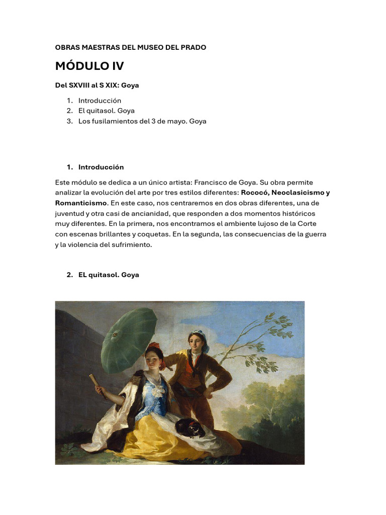 Módulo IV - Goya | PDF | Francisco Goya