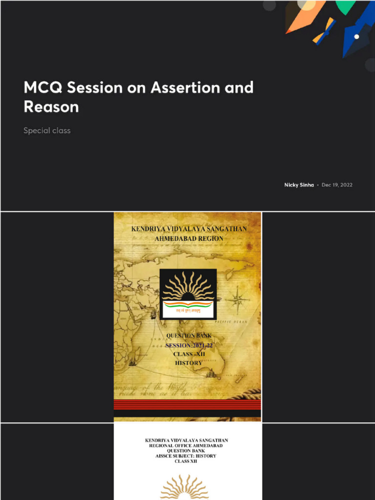 MCQ Session On Assertion and Reason No Anno | PDF