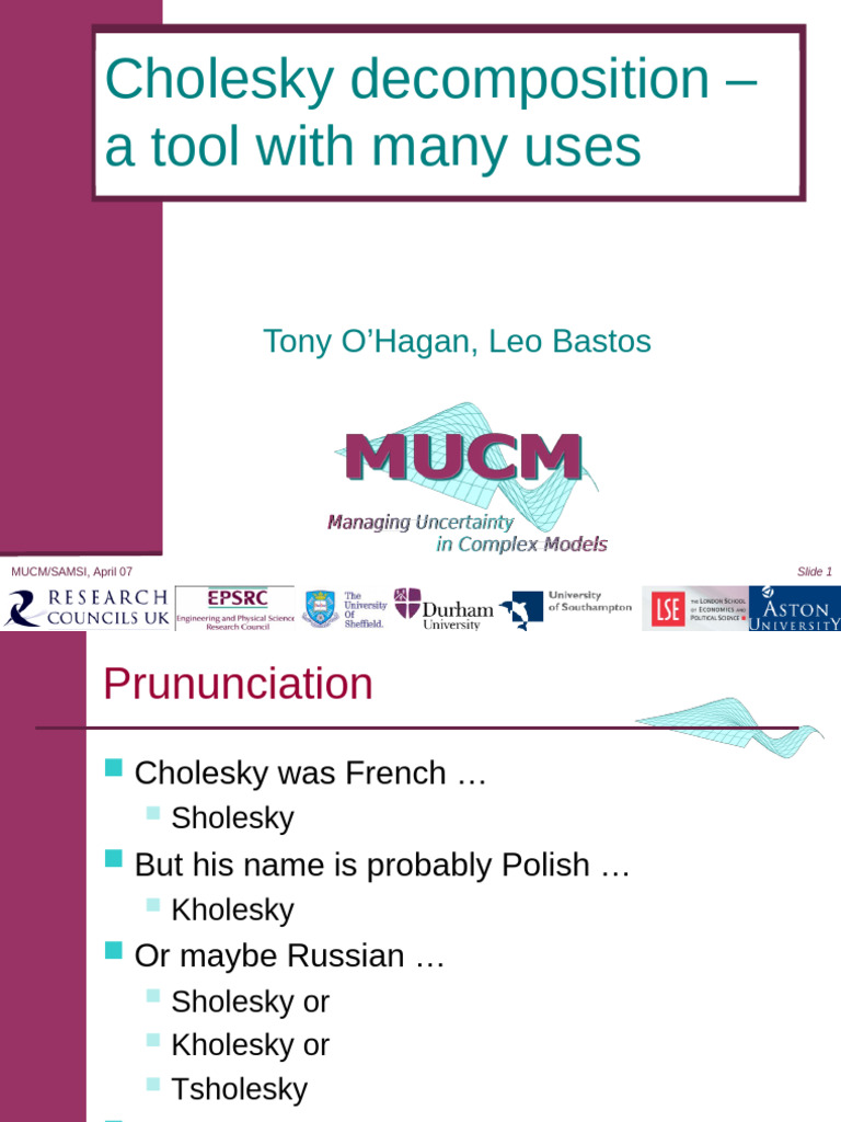 Cholesky Decomposition Explained | PDF | Matrix (Mathematics) | Principal Component Analysis