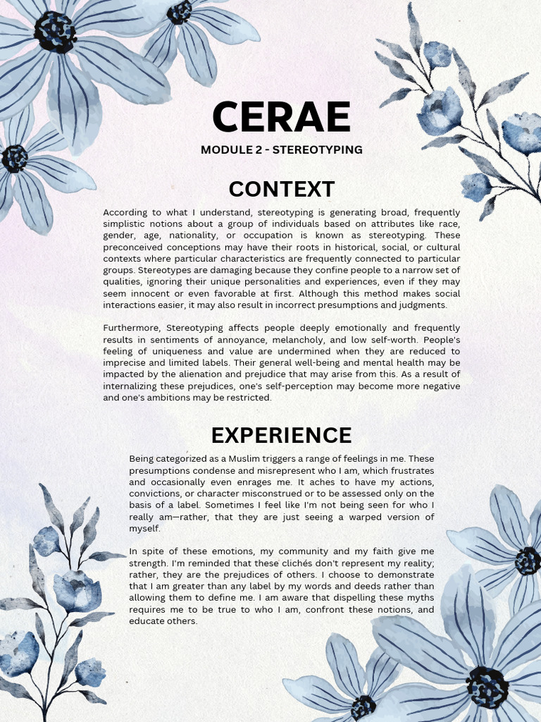 CERAE-Module 2 | PDF | Stereotypes | Prejudices