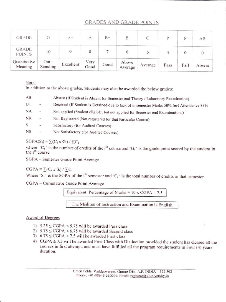 Grade Scale | PDF
