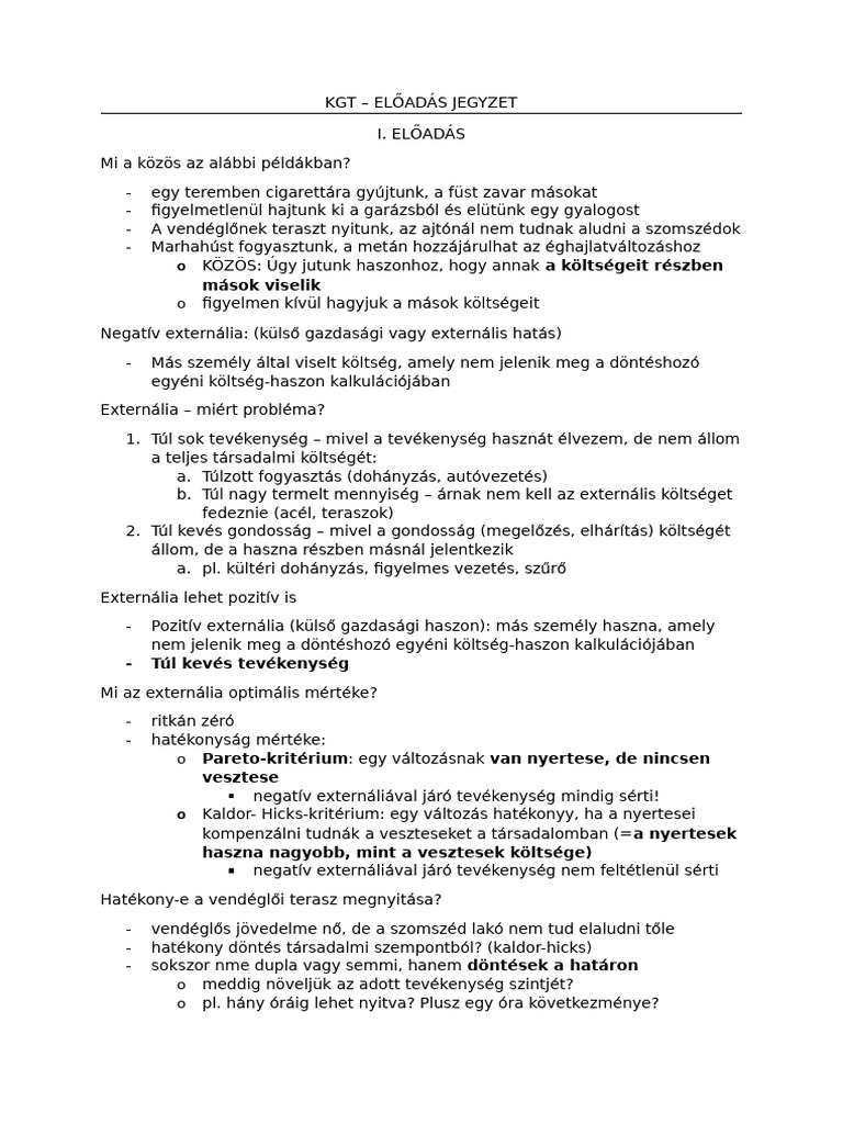 KGT - Előadás Jegyzet | PDF