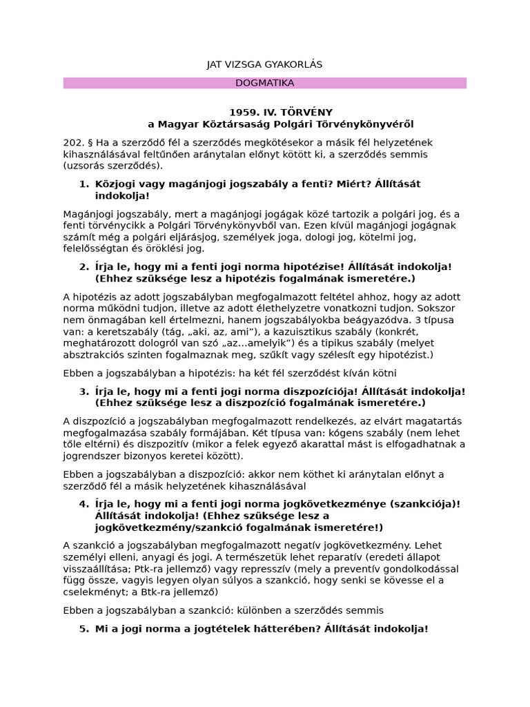 Jat Vizsga Gyakorlás | PDF