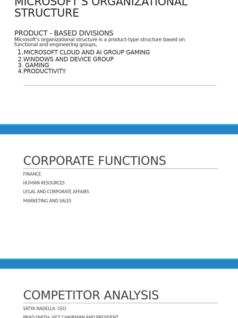 Microsoft's Organizational Structure | PDF