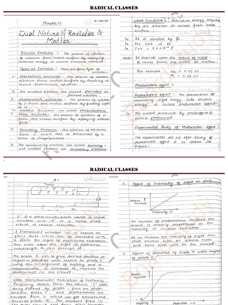 Dual Nature of Matter and Radiation | PDF