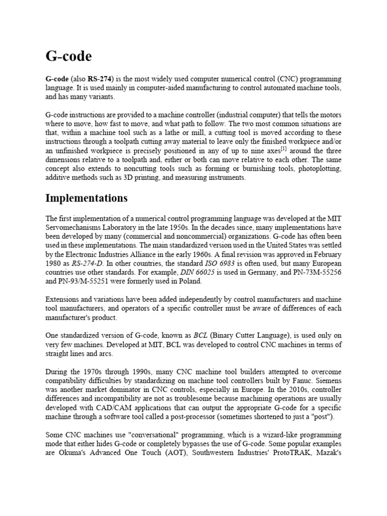 G and M-codes | PDF | Metalworking