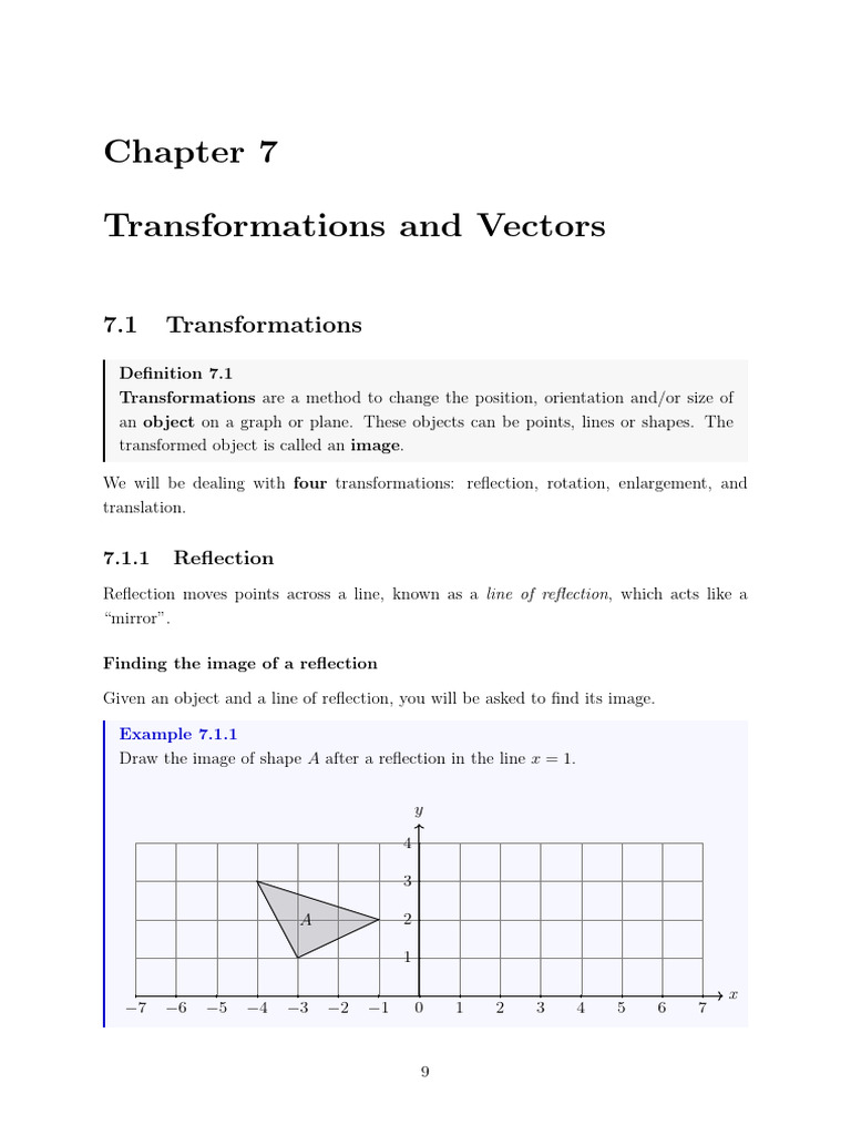 Transformations and Vectors | PDF | Euclidean Vector | Shape