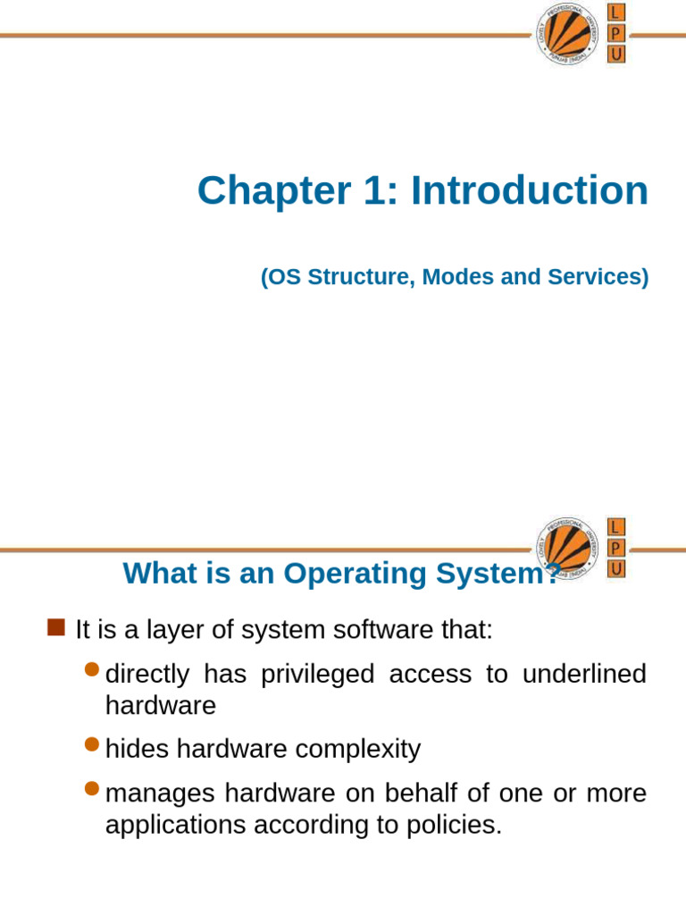Introduction to OS Lecture 2 | PDF | Kernel (Operating System) | Operating System