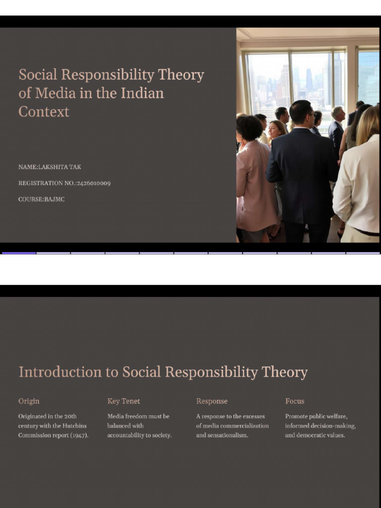 Social Responsibility Theory of Media in The Indian Context | PDF