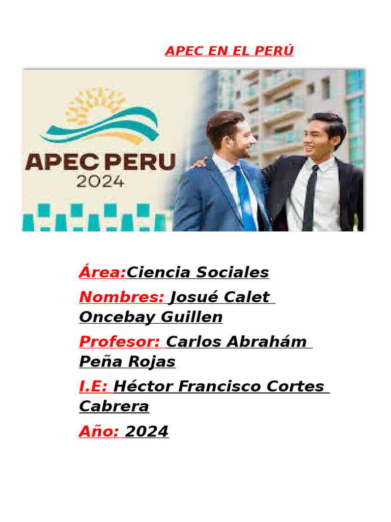 El Perú y El Apec | PDF | Cooperacion economica Asia Pacifico | Perú