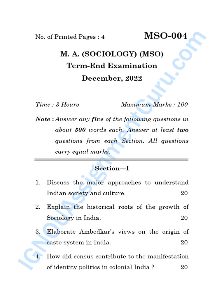 26._Dec_2022 MSO-004 IGNOUAssignmentGuru.com | PDF | Liberal Arts Education | Social Psychology