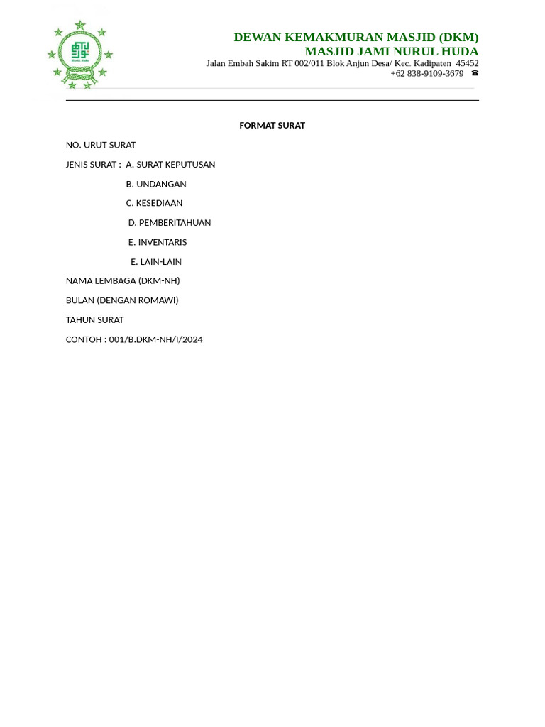 SURAT MENYURAT DKM 2024 | PDF