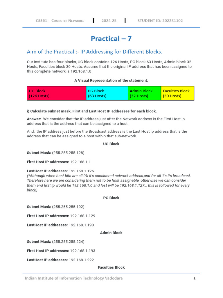 Lab07 | PDF | Ip Address | Computer Network