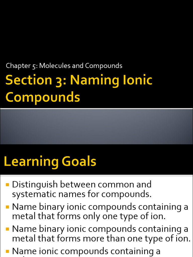Naming_Ionic_Compounds | PDF | Ion | Chemical Compounds