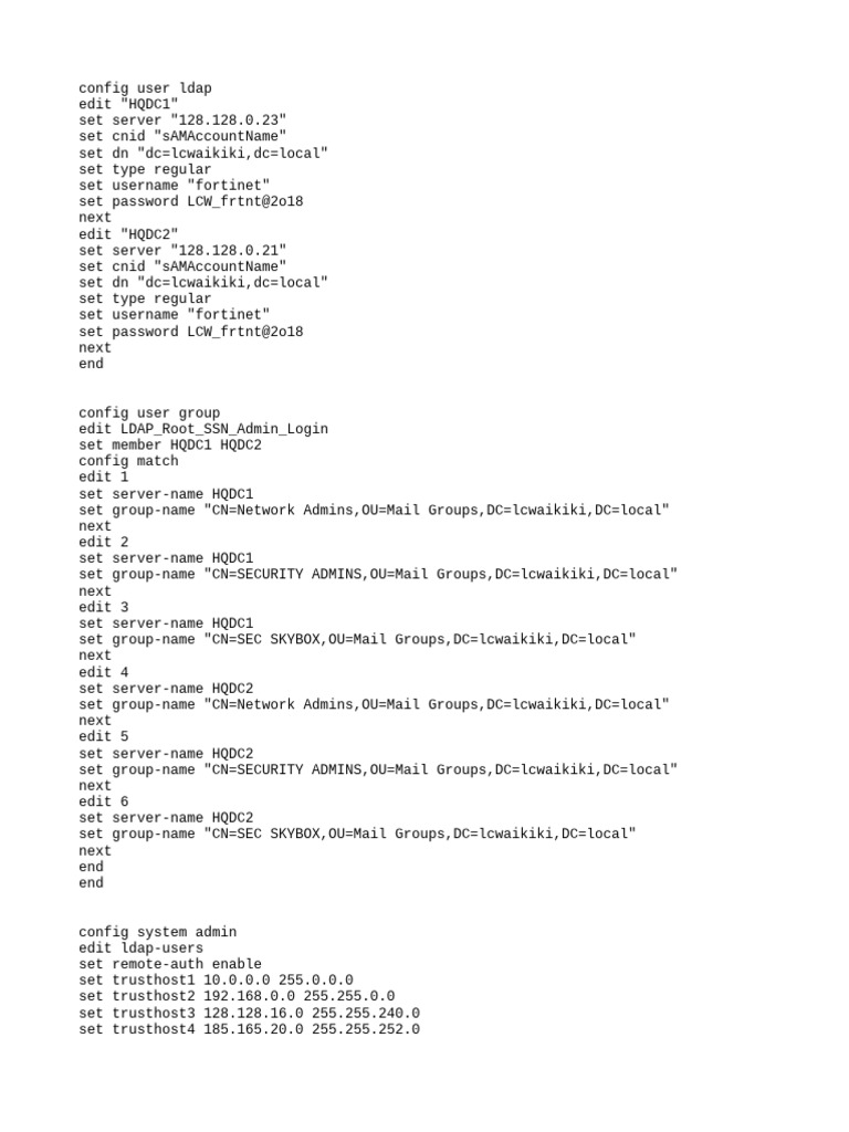 Fortimanager Ldap Script | PDF