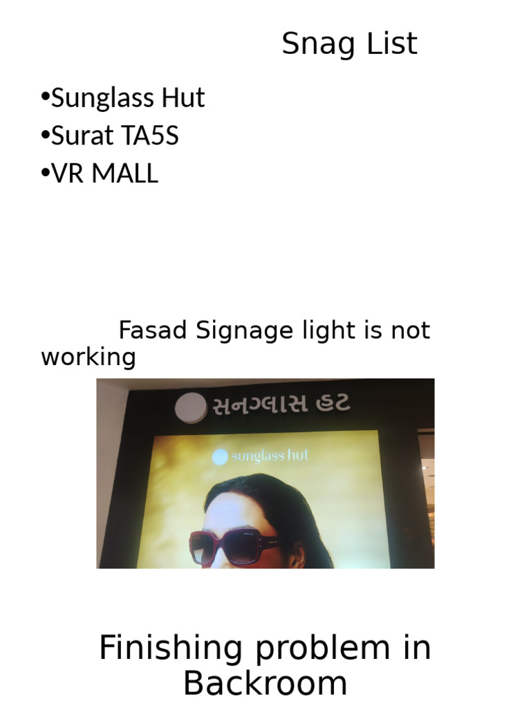 Snag List PPT VR Surat TA5S | PDF